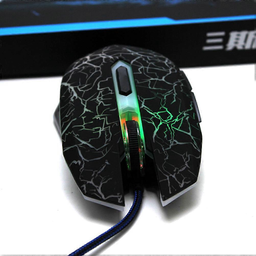 Gaming Mouse 6 Buttons Optical Crack Design Mouse with USB Receiver For ...