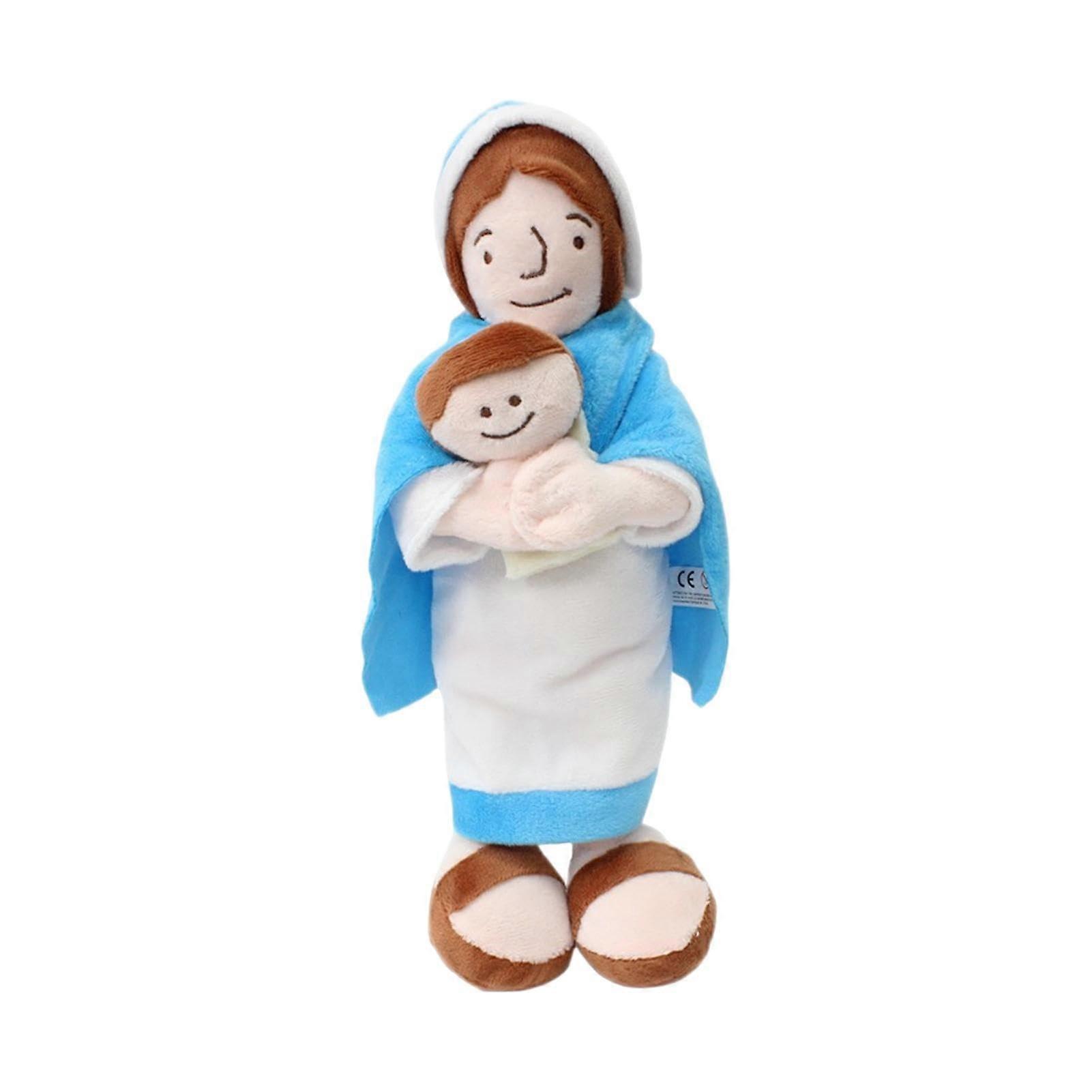 Soft Jesus & Mother Mary Plush Dolls - Mother Mary Holding the Baby ...