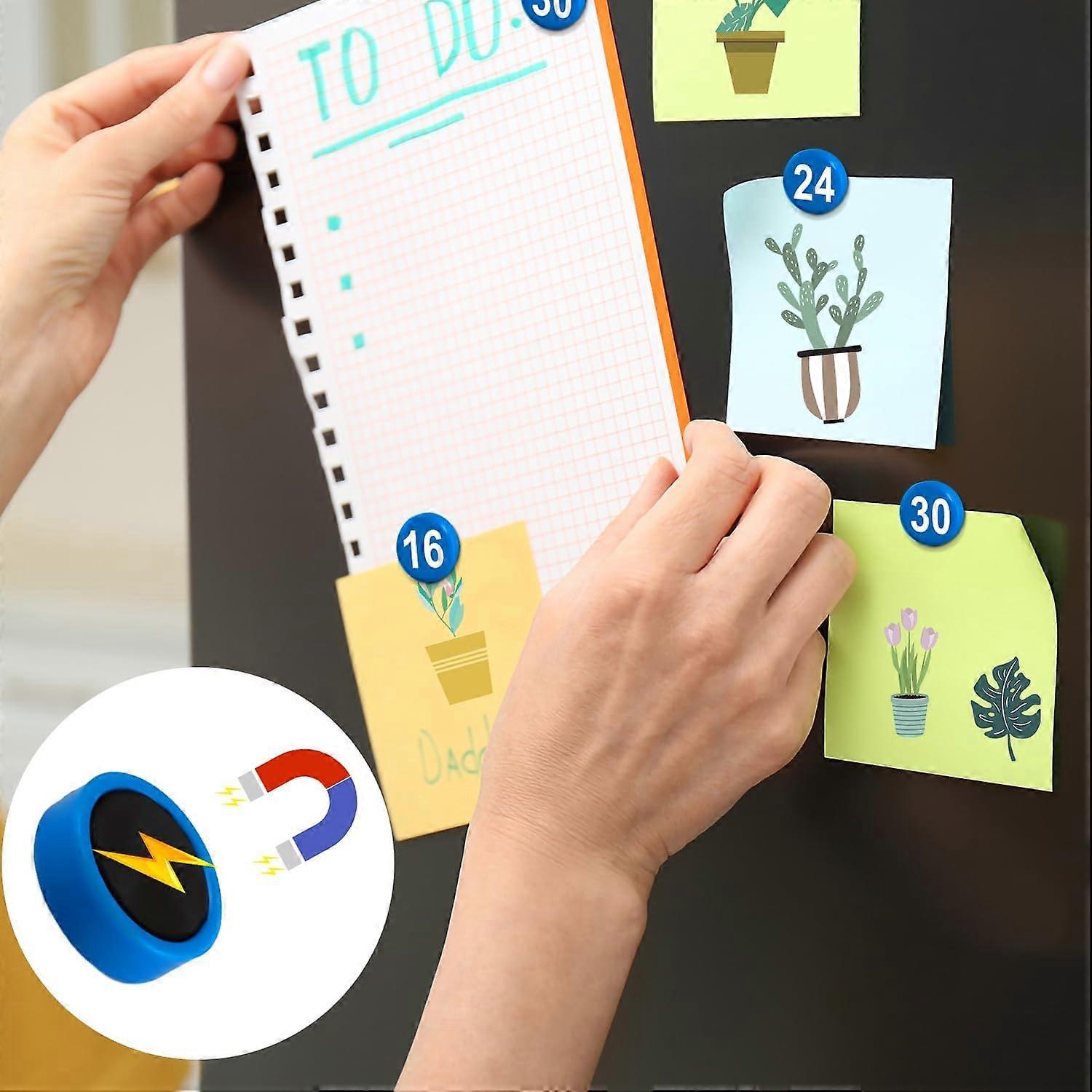 50pcs 1-50 Magnetic Numbers, 0.79 Inch Multi-Use Blue Number Magnets ...