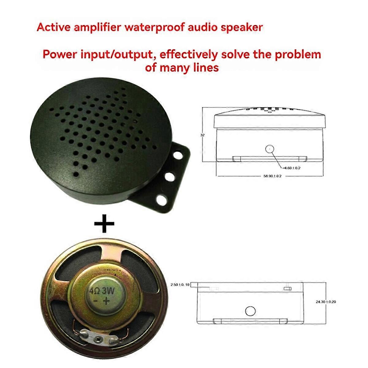 White Waterproof Mini Speaker Waterproof Mini Amplifier Microphone ...