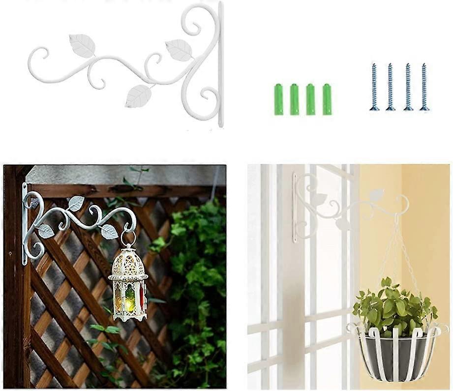 Plant Hanger Hook 2 Pcs Wall Mounted Plant Hanger Hooks, Wall Mounted Plant Holder, Wrought Iron ...