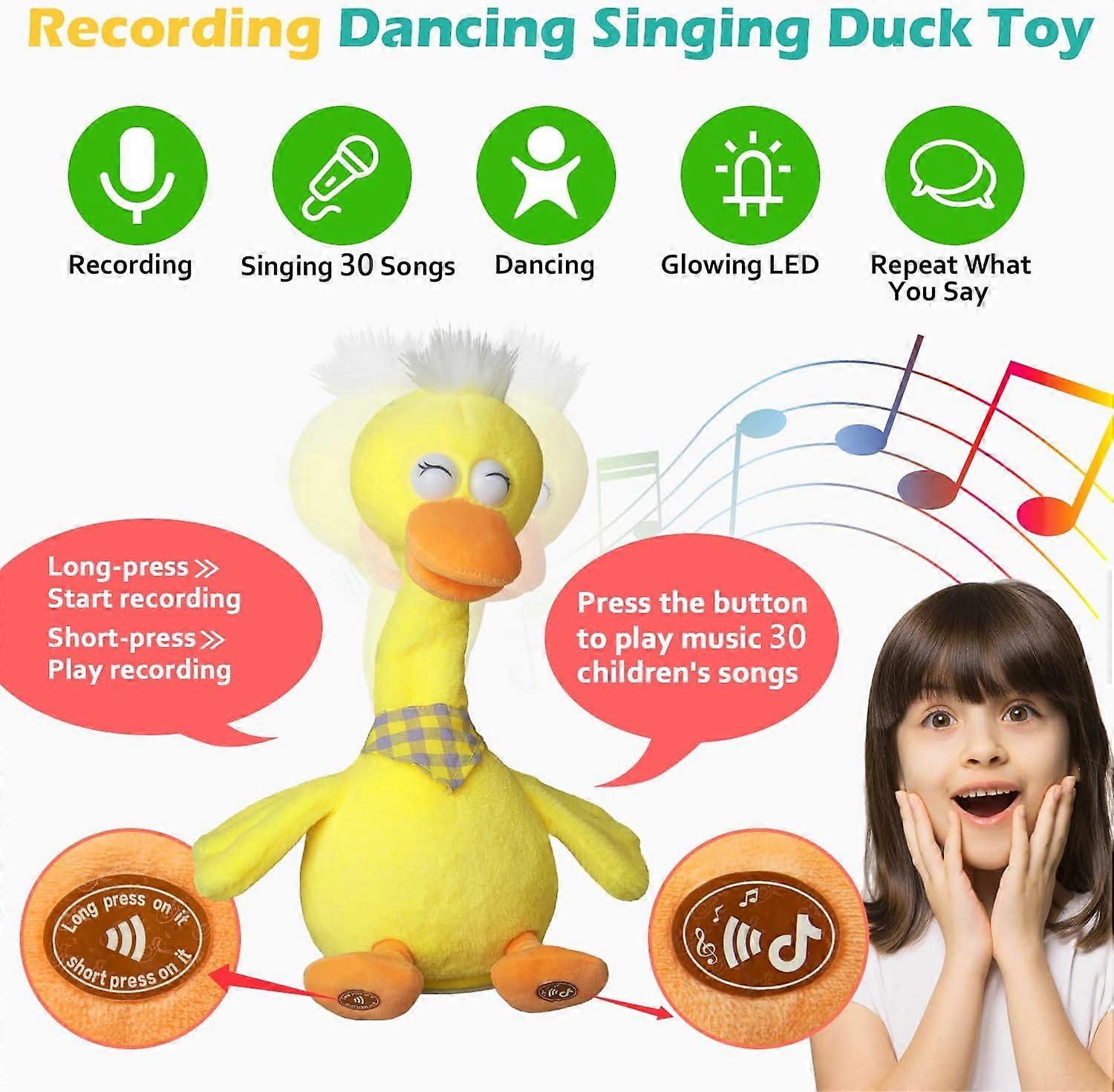 13" Talking Dancing Duck, Repeating What You Say Mimicking Recording ...