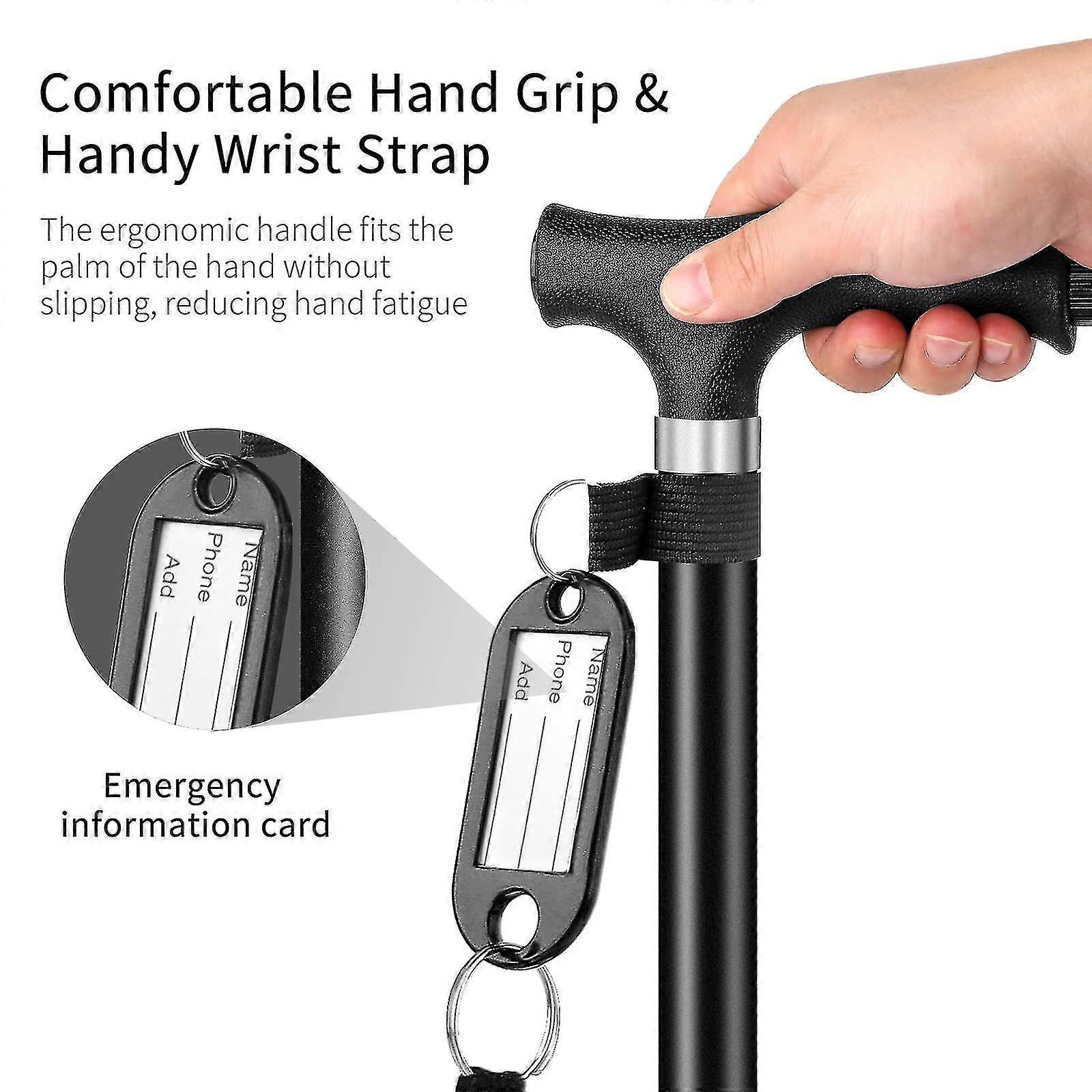 Folding Walking Stick With Light, Foldable Walking Sticks For Men ...