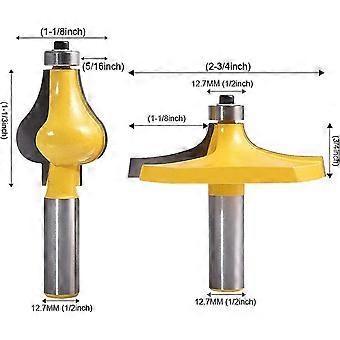 Set Of 2 Handrail Router Bits - Standard/flute Molding Cutter - 1/2 ...