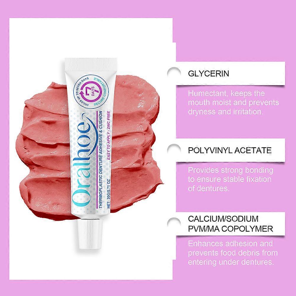 1-3pcs Thermoplastic Denture Adhesive Super Cushion Grip Waterproof Denture Adhesive Cream for ...