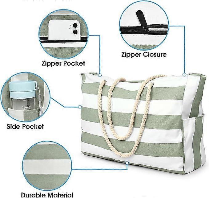 Beach bag, swimming bag, waterproof beach bag, large with zip, swimming ...