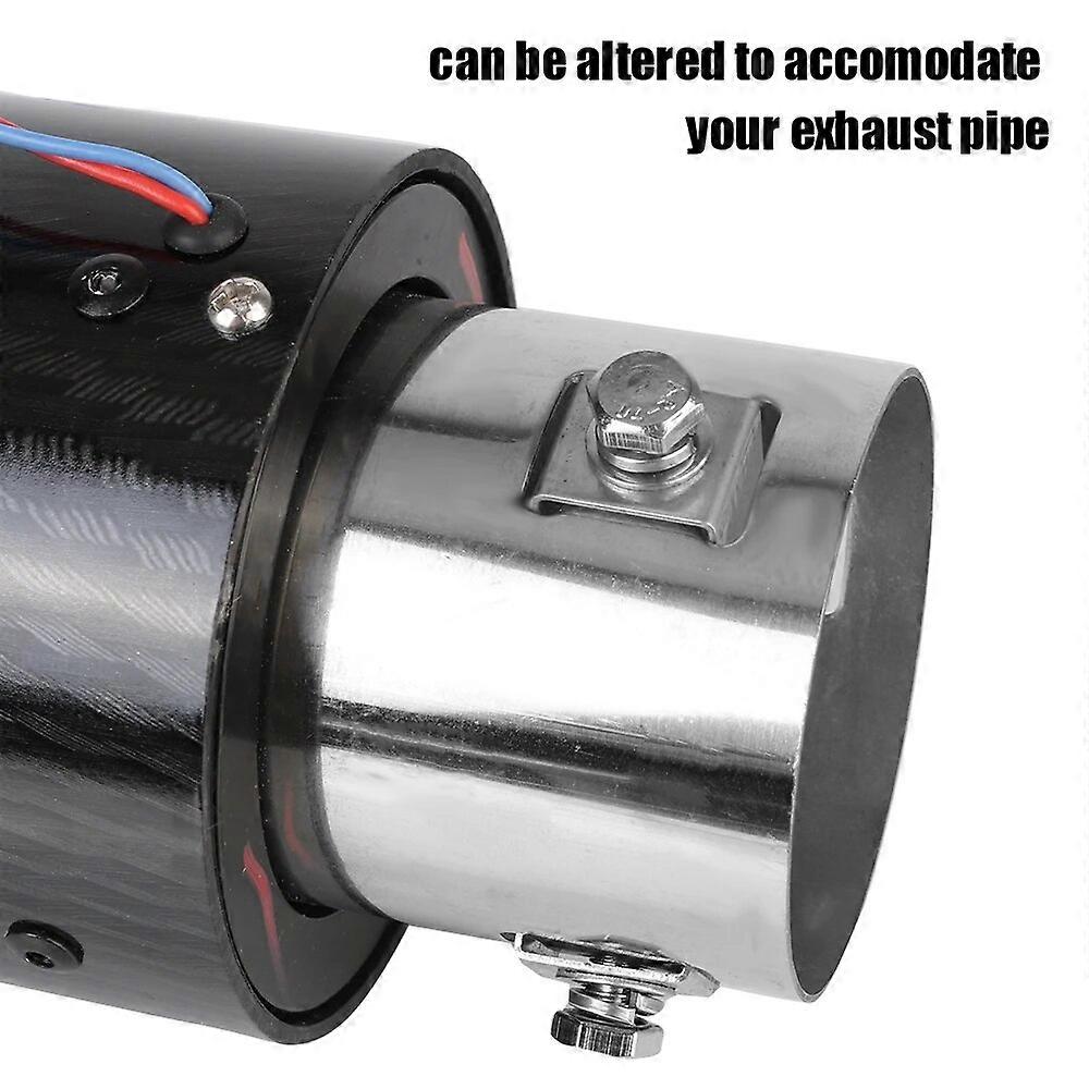 Universal Car Modified Carbon Fiber Tail pipes With Red/Blue LED ...