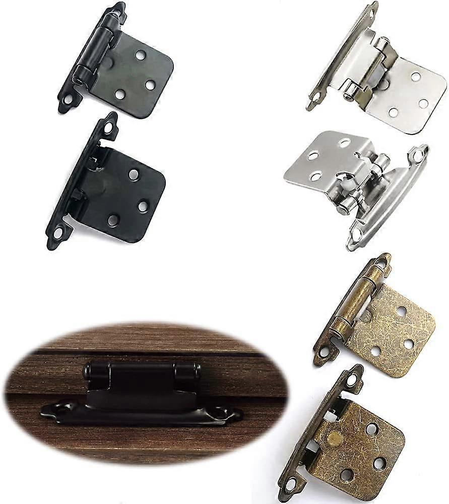 Pack of 4 Self-Closing Hinge, 270 Degree Hinge Overlay Polished Chrome Furniture Cabinet Hinges ...