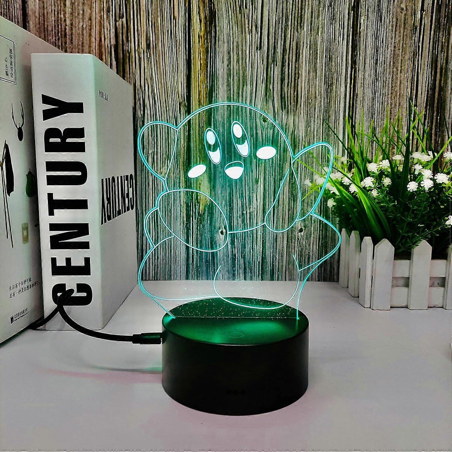 SBSG 3D Lamp Illusion Led Kirby Night Light 7 Colors Unique Kids Kirby ...