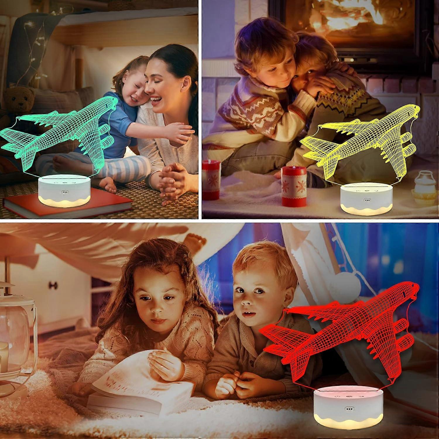 Aircraft Gifts, Aircraft 3D Night Light, 3D Illusion lamp with Remote ...