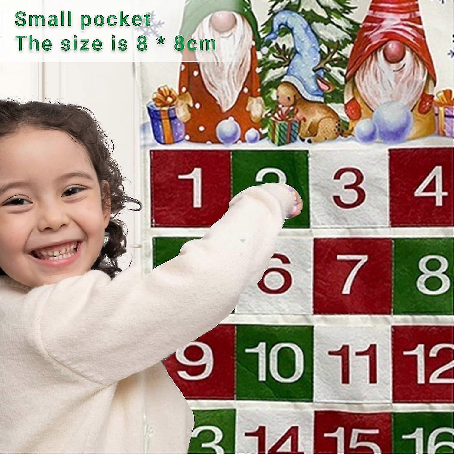 24 Pockets Fabric Advent Calendar, Wall Hanging Fillable Advent ...
