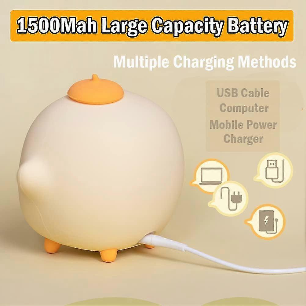 Cute Duck Alarm Clock Night Light, Children's Fun Duckling Wake Up Lamp ...