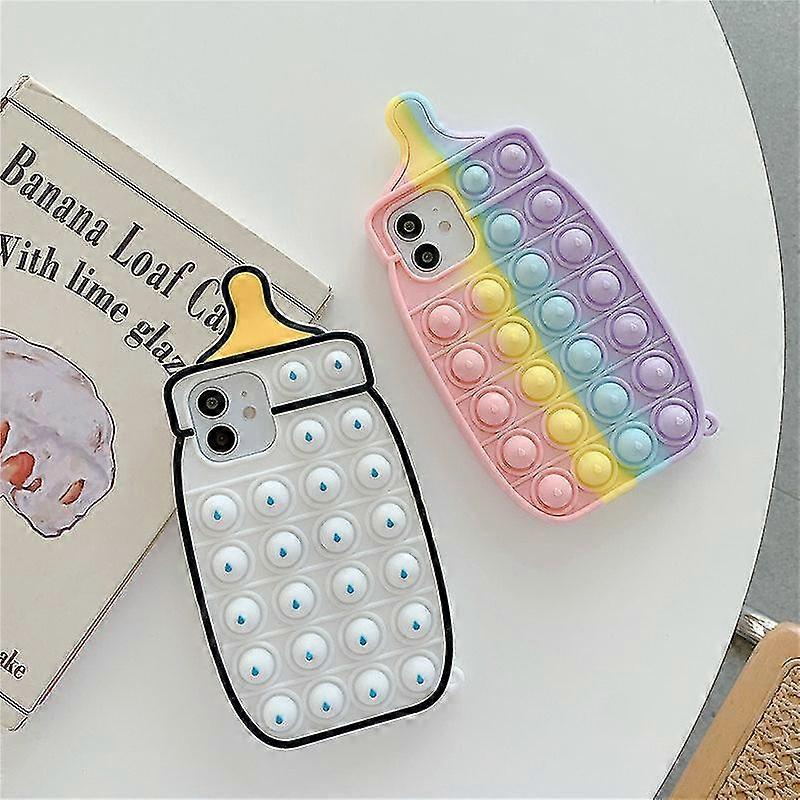 Push Pop Bubble Sensory Fidget Toy Phone Case Silicone Cover For Iphone ...