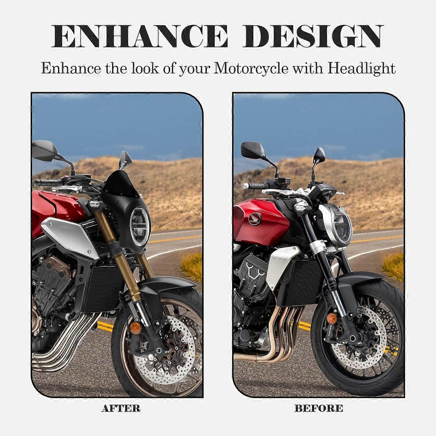 Lorababer Motorcycle Front Headlight Fairing Mask Cover Fairing Cowl Windshield Windscreen ...