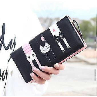 Cute Cat Long Wallet Zipper Wallet Female Wallet Girl Wallet Leather ...