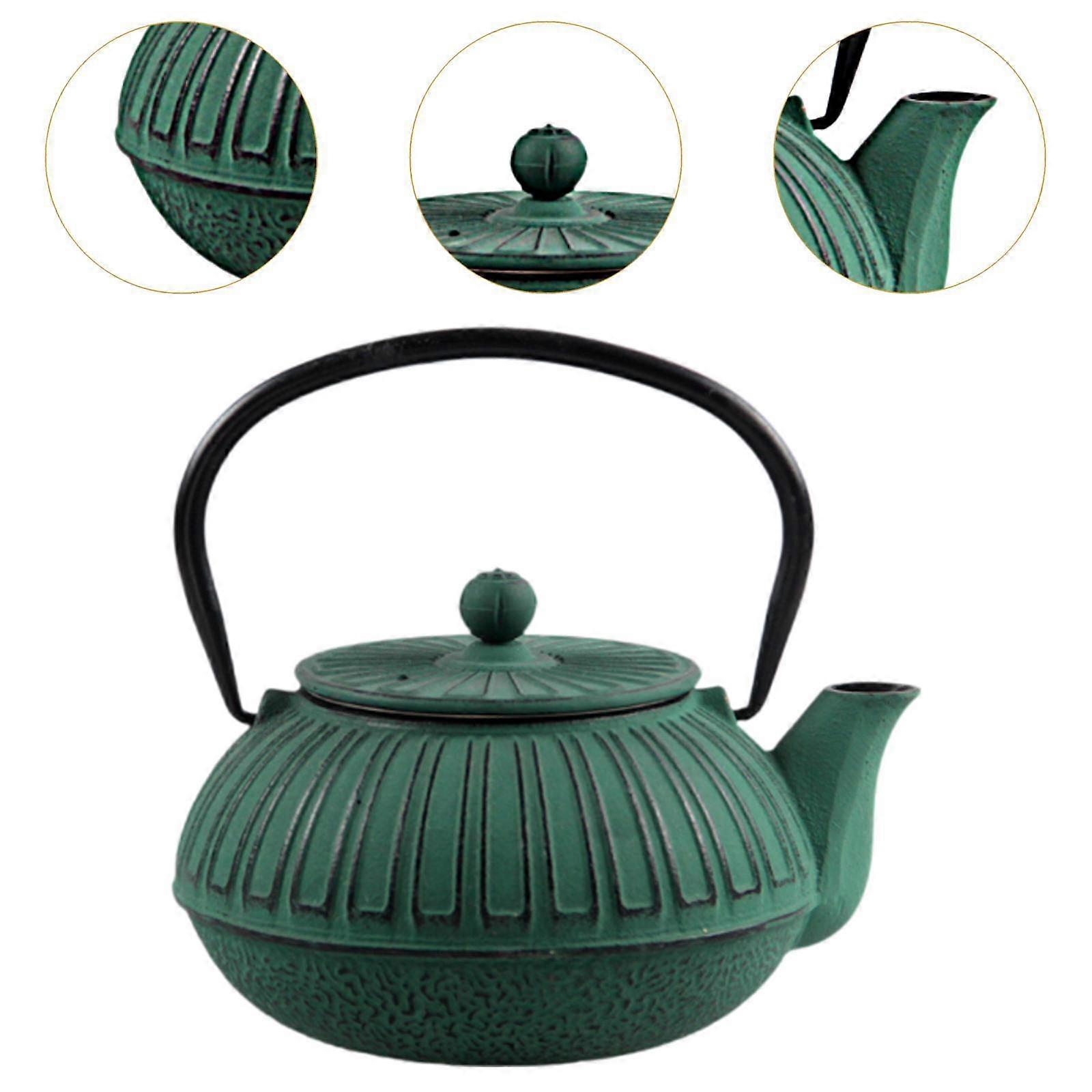 Cast Iron Teapot Rustic Loose Leaf Tea Pot Tea Kettle for Picnic Family ...