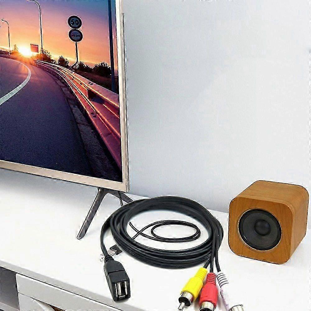 1.5M Usb A Female To 3 Rca Phono Av Cable Lead Pc Tv Aux Audio Video ...