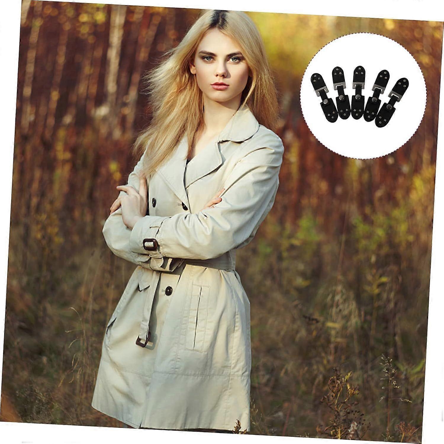 5pcs Leather Buckle Coat Fastener Button down Dress Coat Toggle Buckles ...