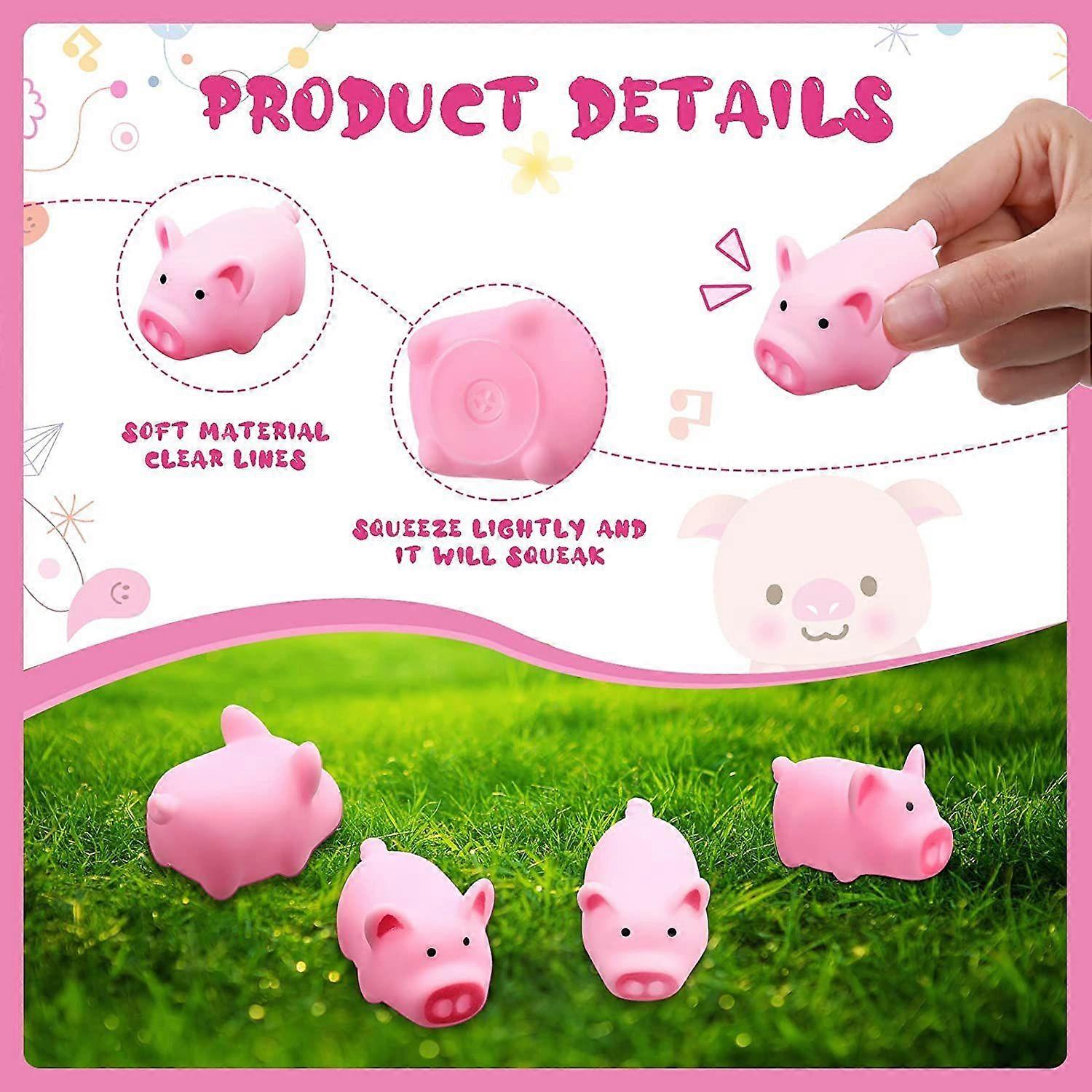 50 Pcs Rubber Pig Bath Toy Bulk Mini Pig Toys Pink Piggy Bathtub Toys ...