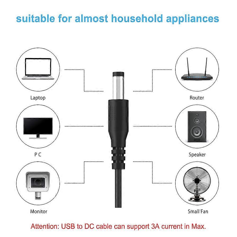 USB To DC Power Cable Universal USB To DC Jack Charging Cable Power ...