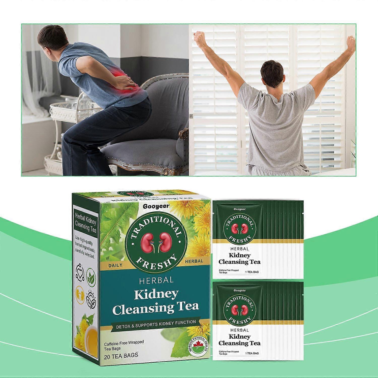 Googeer Kidney Detox Cleansing Tea, Herbal Kidney Clearing Tea Body ...