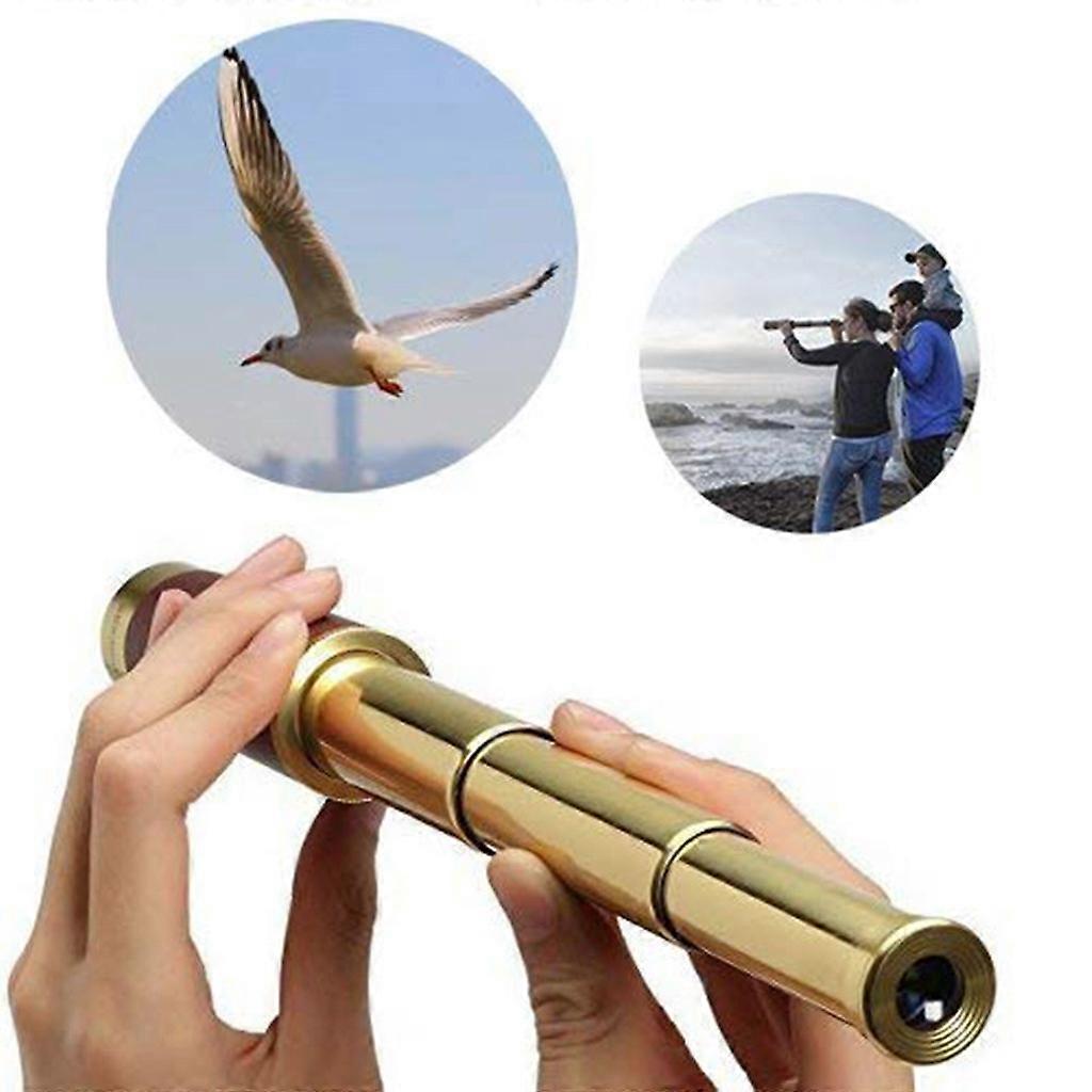 Brass Telescope x Zoomable Spyglass Handheld Monocular Scope SSS ...