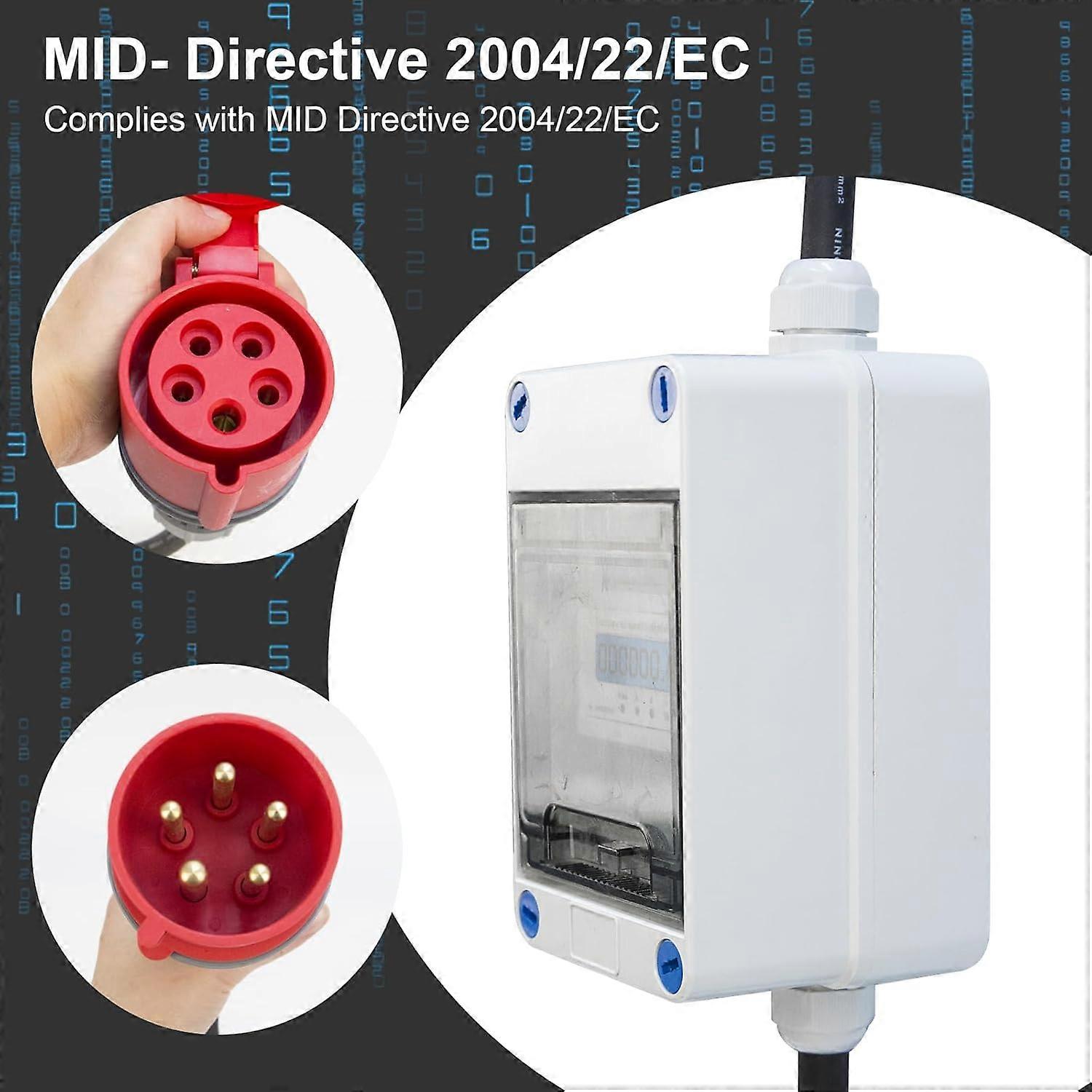 Mobile Electricity Meter 3 Phase 32A 400V Digital Meter with 5G CEE ...