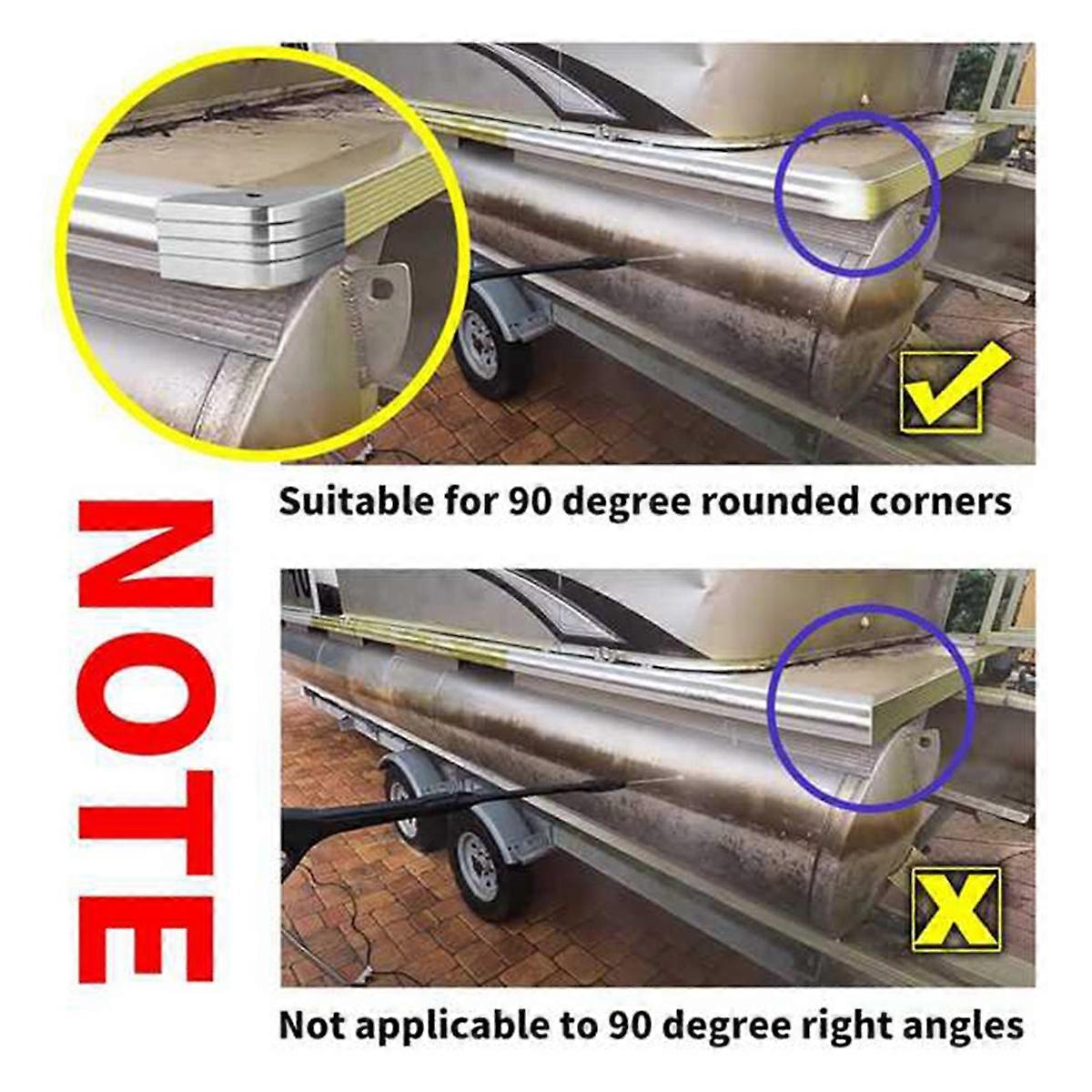 Pontoon Boat Corner Caps Heavy Duty Aluminum Boat Corner Caps 90 Degree ...