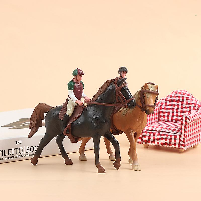 Simulation Mini Animals Horse racing Models Action Figures Model ...