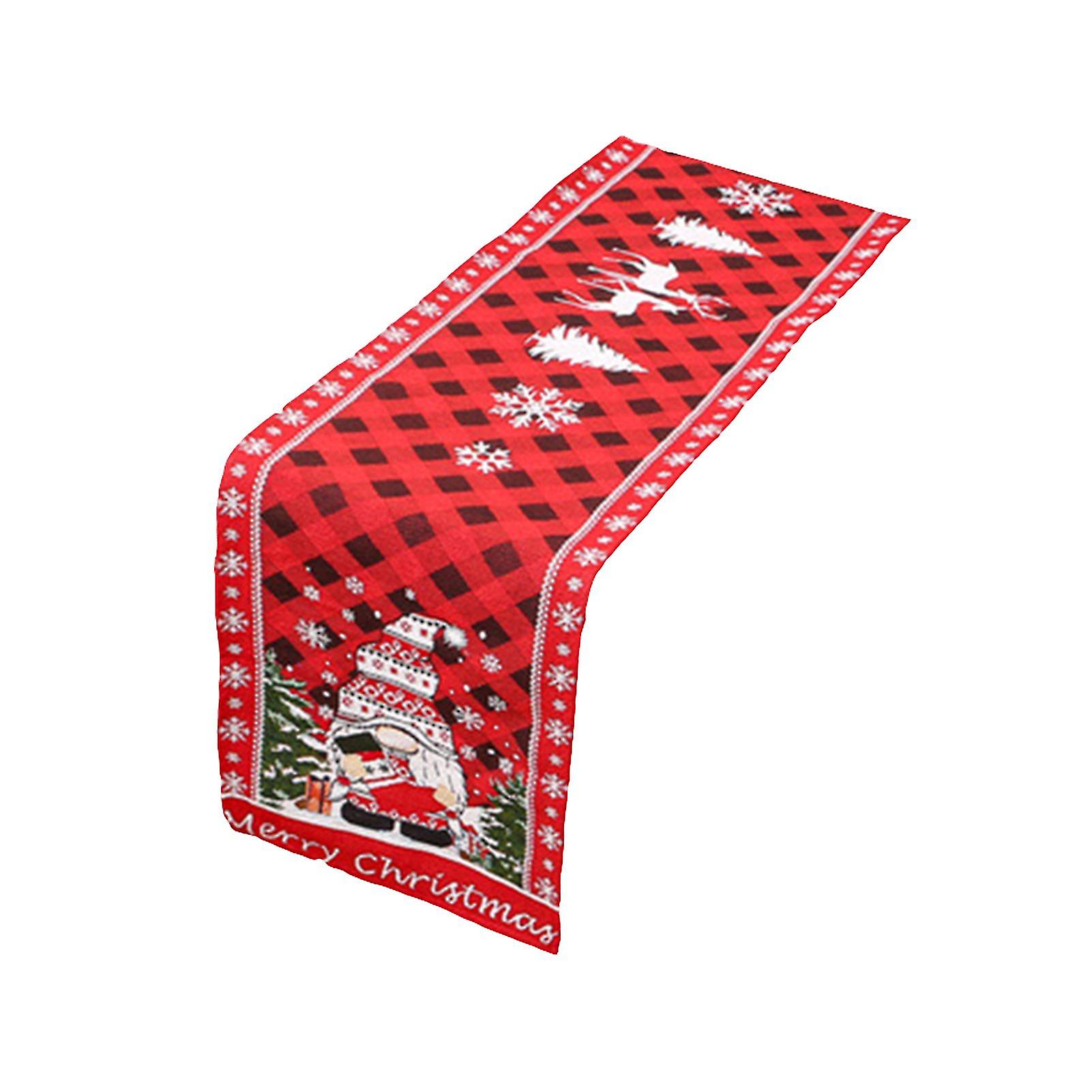 Christmas Table Runner Faceless Old Man Elk Knitted Table Runner ...