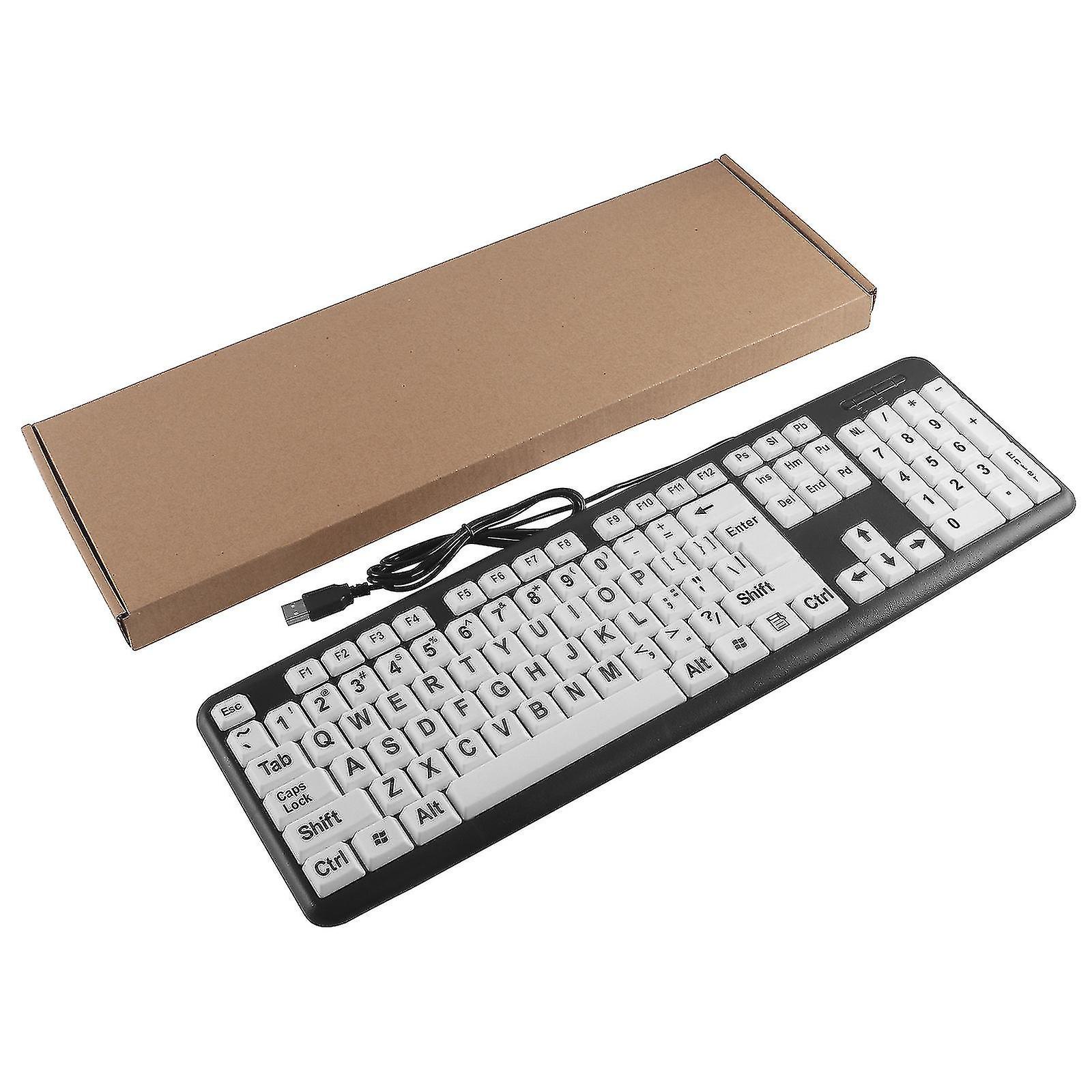 Large Print Keyboard Wired Large Letter Key Keyboard Usb Keyboards For ...