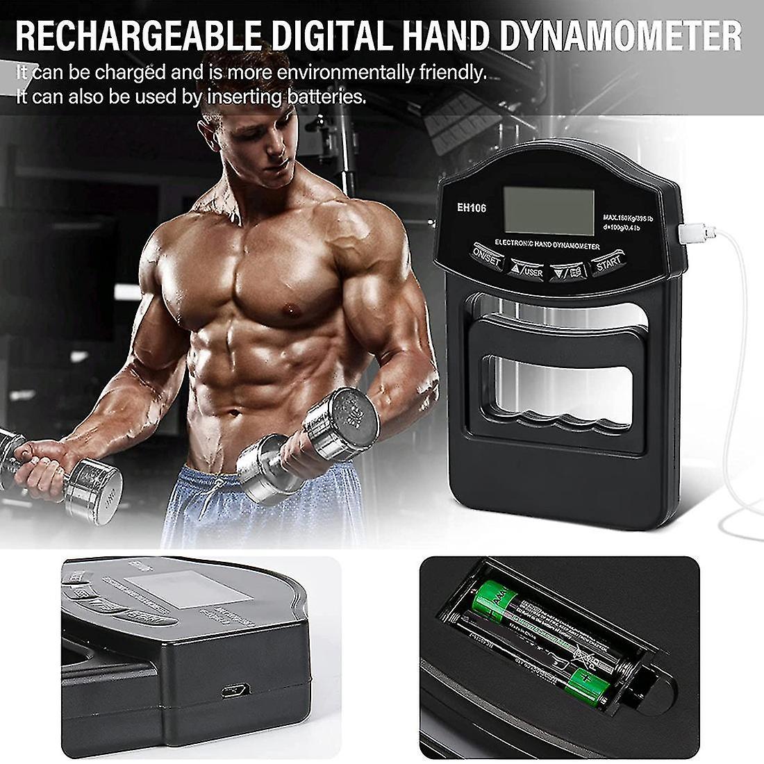 Grip Strength Tester, 396lbs/180kg Digital Hand Dynamometer Grip ...