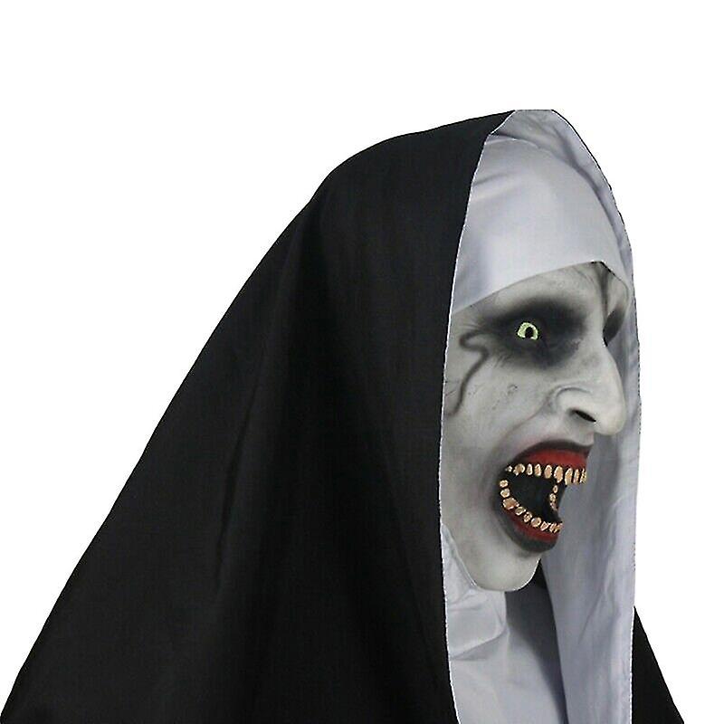 1 Pc The Nun Horror Mask Cosplay Valak Scary Latex Masks With Headscarf ...