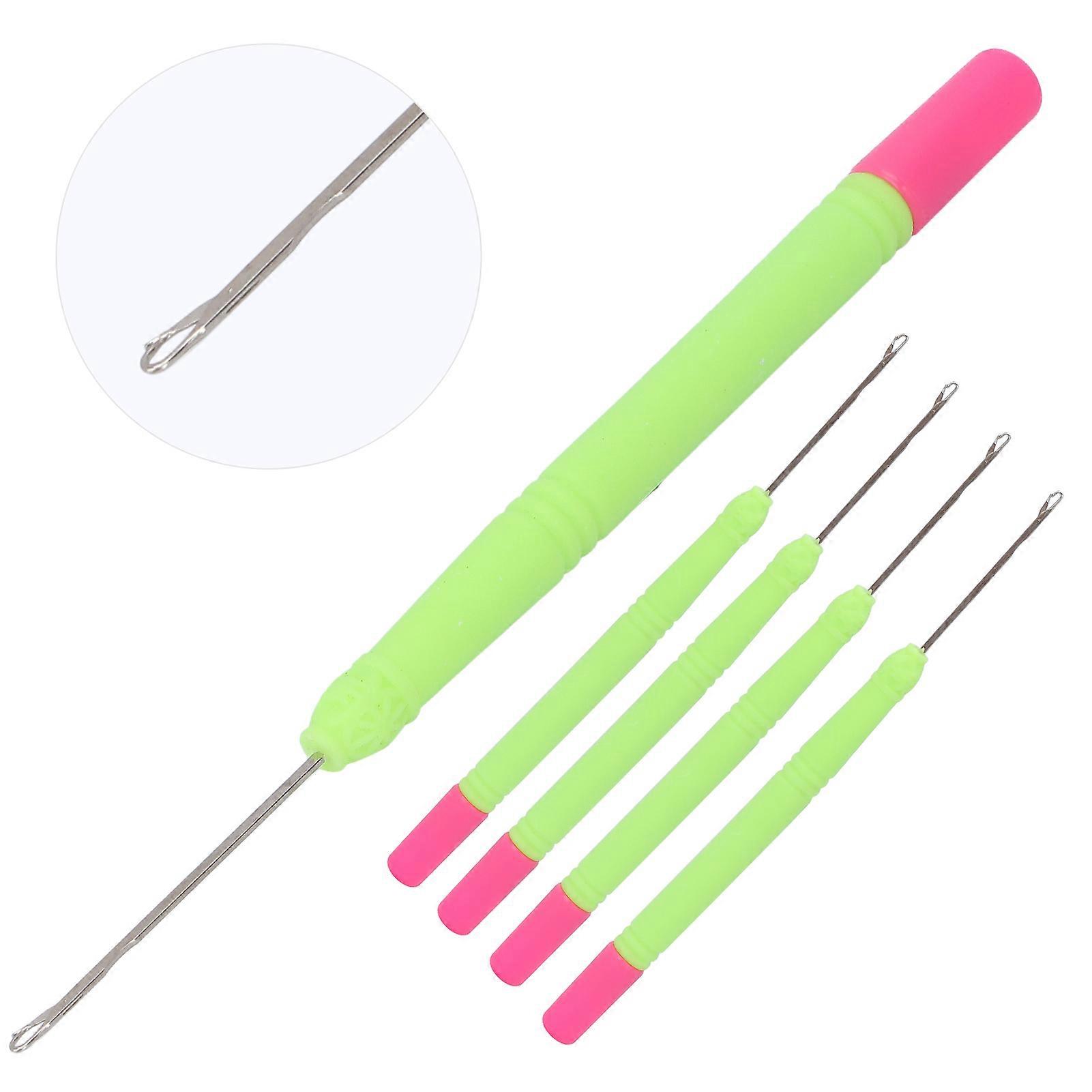 Plastic Crochet Hair Extension Hook Tool for Braiding with Green Handle ...