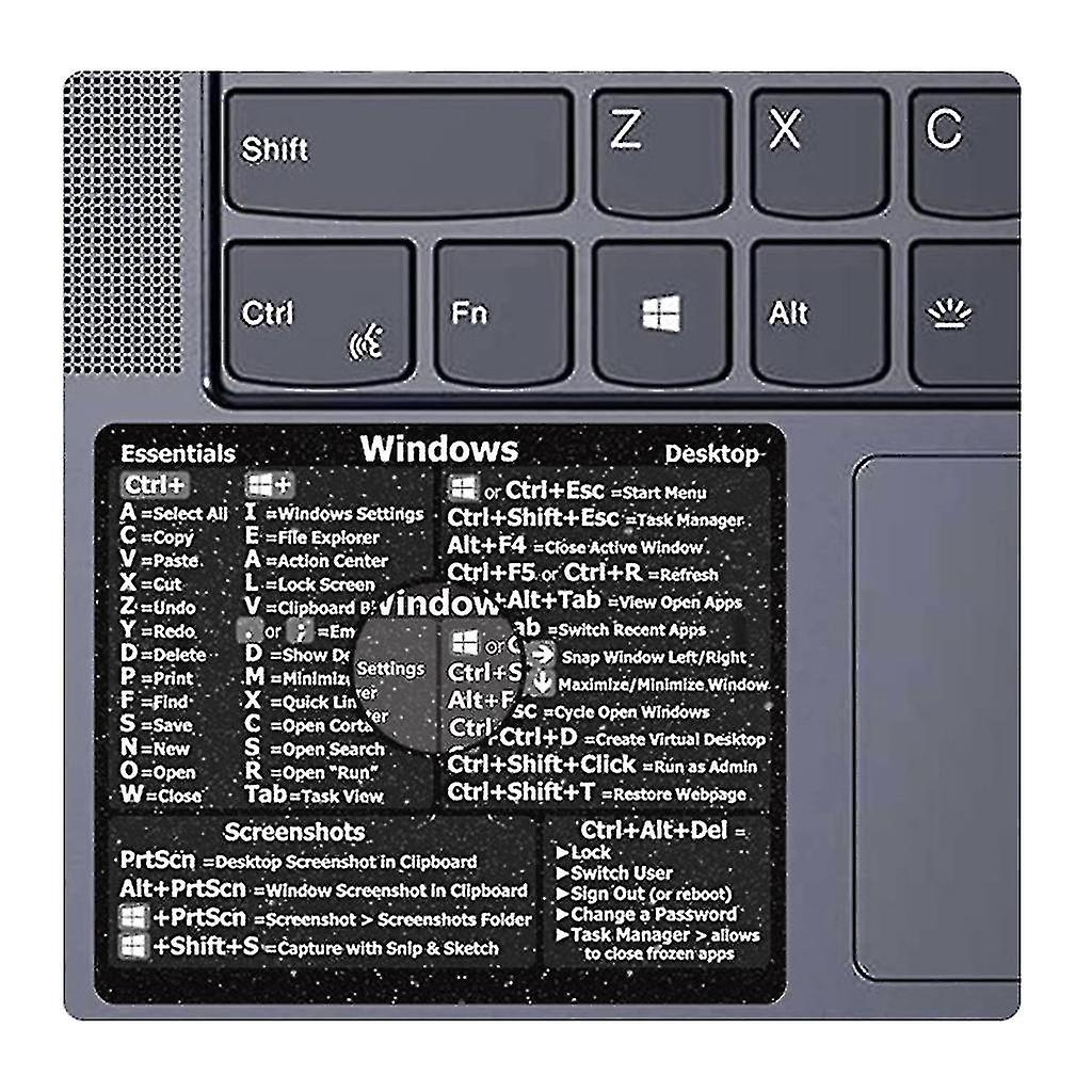 Shortcut Key Tips Waterproof Computer Sticker Laptop Desktop Keyboard ...