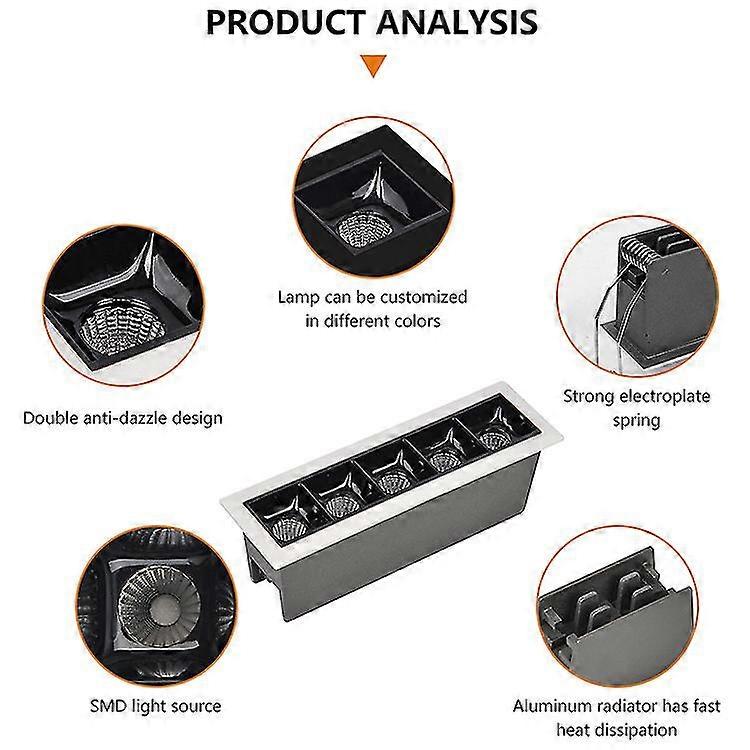 Laser Blade Aluminum Fixture Black Downlight Indoor Smd Ceiling Spot ...