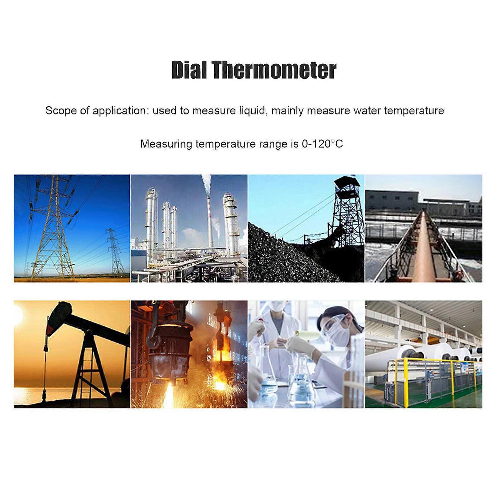 Dial Thermometer 0120C Measuring Range Copper Sensor Clear Temperature ...
