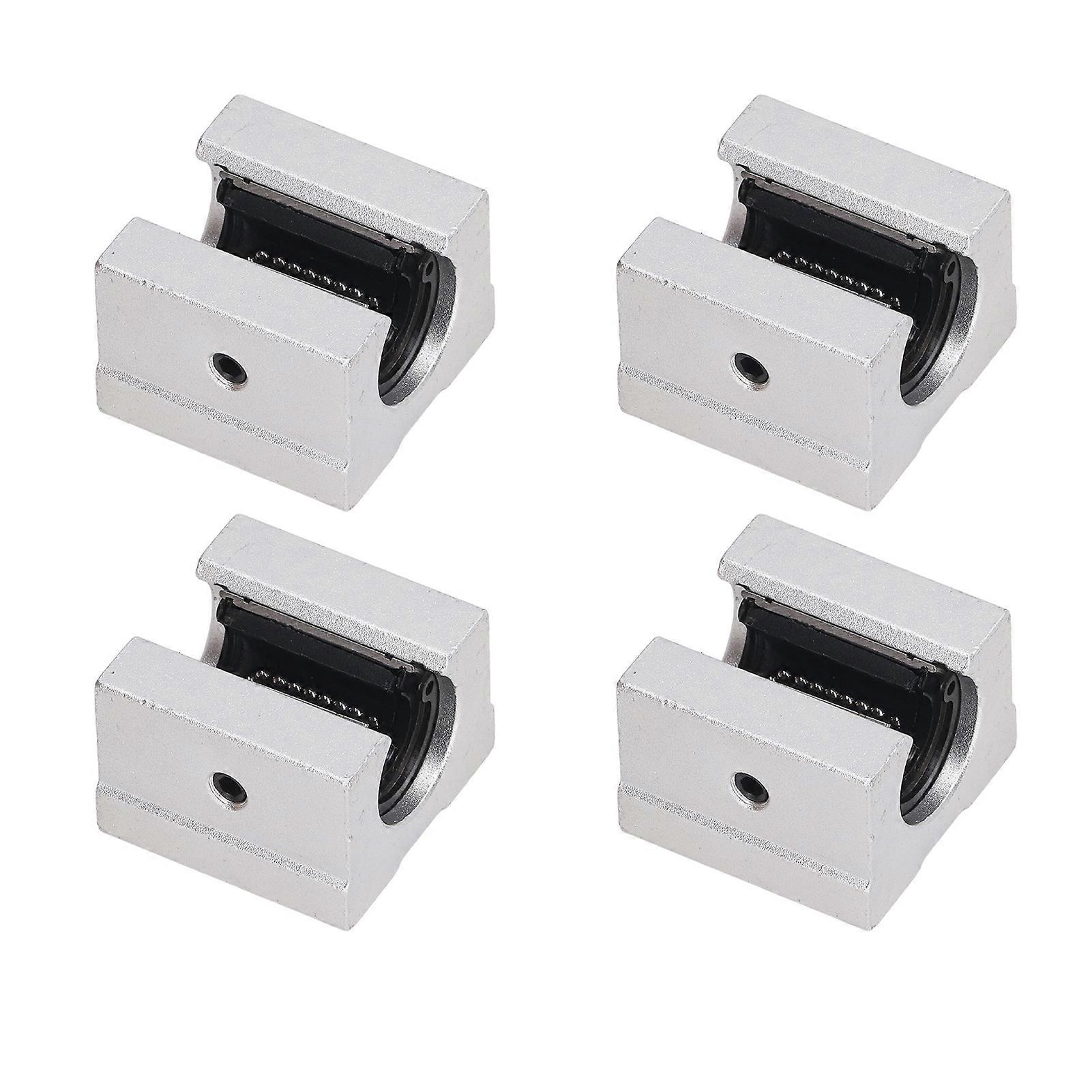 4 Pcs Linear Ball Bearing Slide Block SBR12UU Aluminum Alloy Open ...