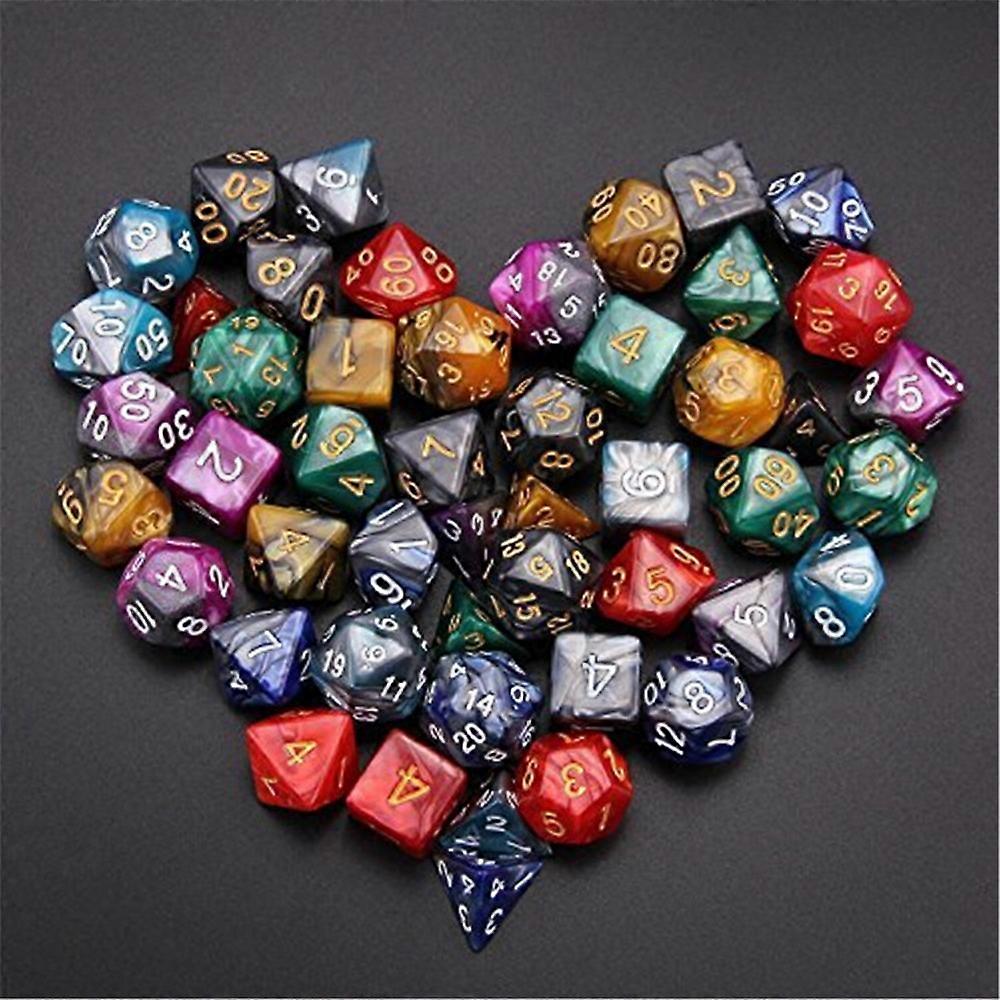 49 PCS Double-Colors Polyhedral Dice For Dungeons And Dragons Table ...