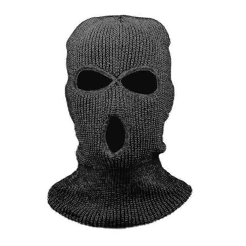 3hole Knitted Full Face Cover Ski Mask Winter Balaclava Warm Knit Full ...