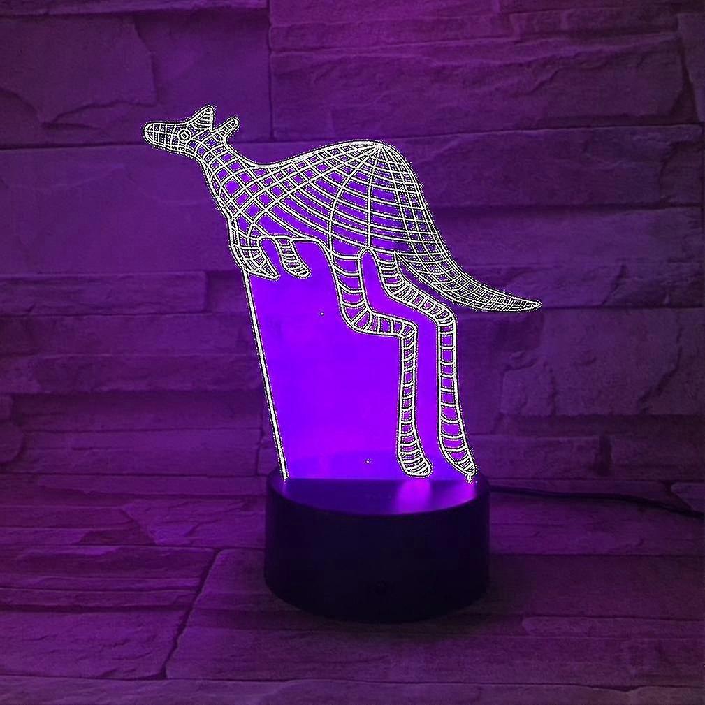 Kangaroo Color 3d Led Night Light Children's Bedroom Table Lamp | Fruugo UK
