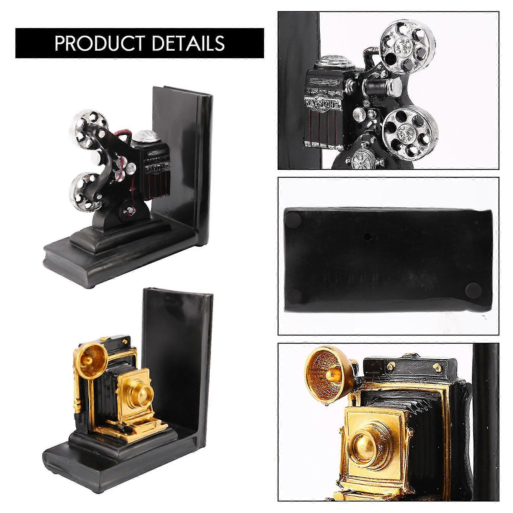 Retro Camera Bookend Movie Film Projector Black Silver Collector's ...