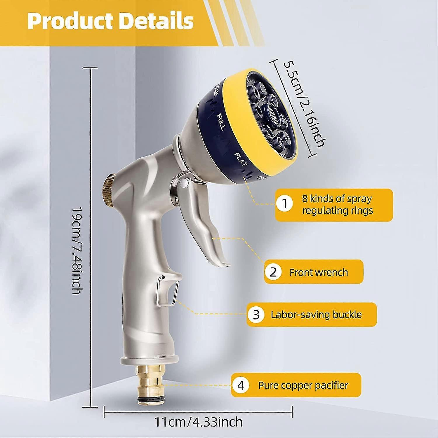 Spray Gun, Garden Water Gun With Thumb Control, High Pressure Hose ...