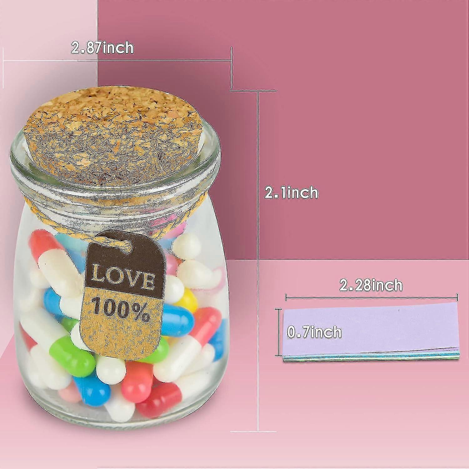 50pcs Love Capsules In A Glass Bottles Cute Message Capsules Pills For ...