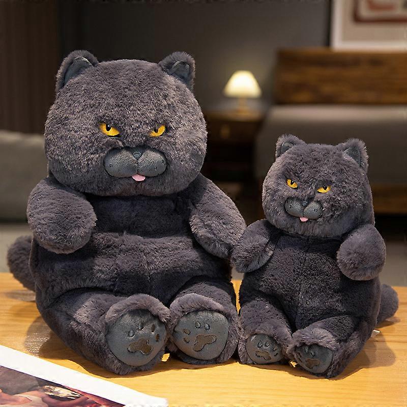 Fat Cat Plush Stuffed Animals Toy Lifelike Black Cat Toy for Boys and ...