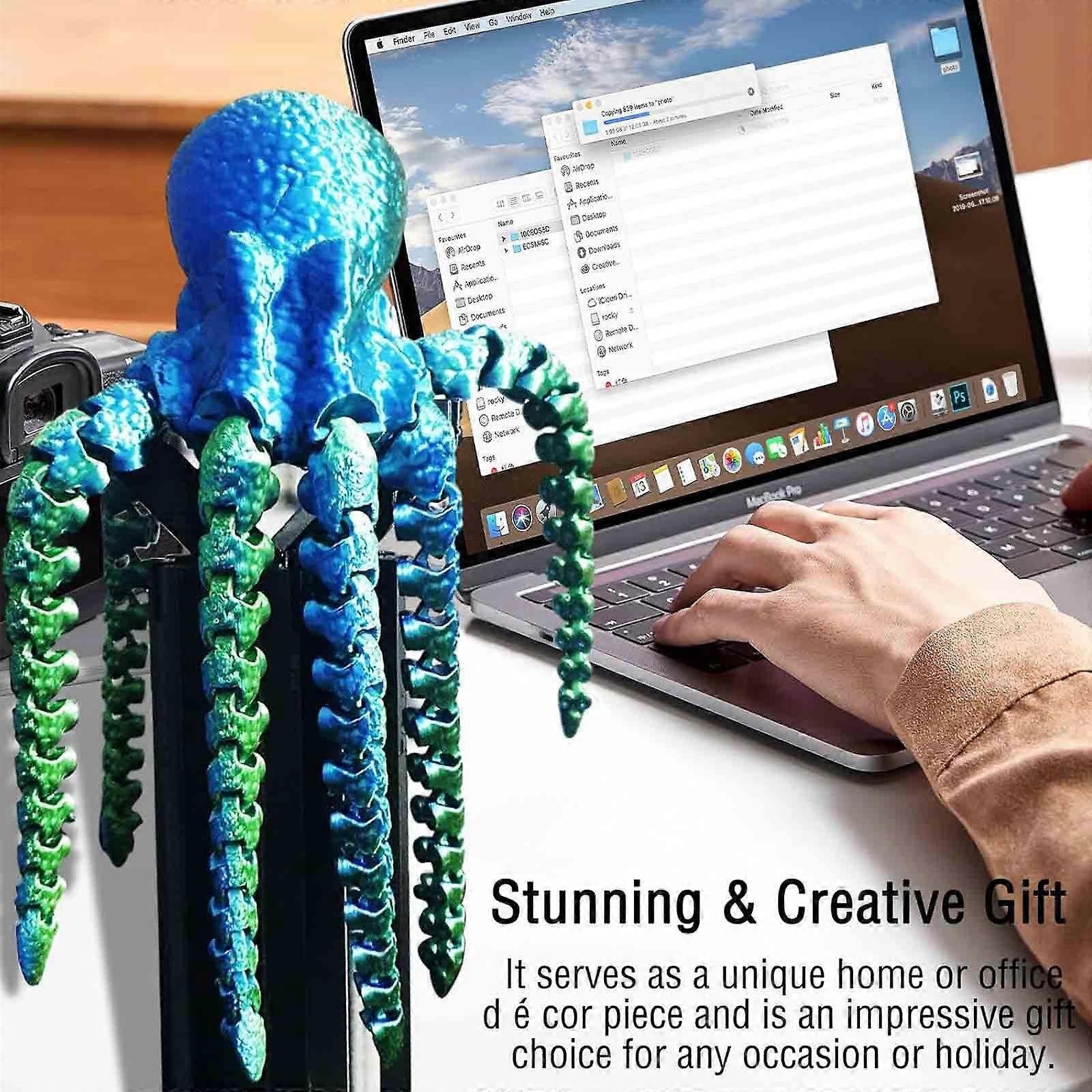 Articulated 3D Printed Octopus - Realistic Design for Decoration ...