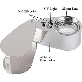 Jeweler's Magnifier, 40x Magnification, Made Of Metal, Folding ...