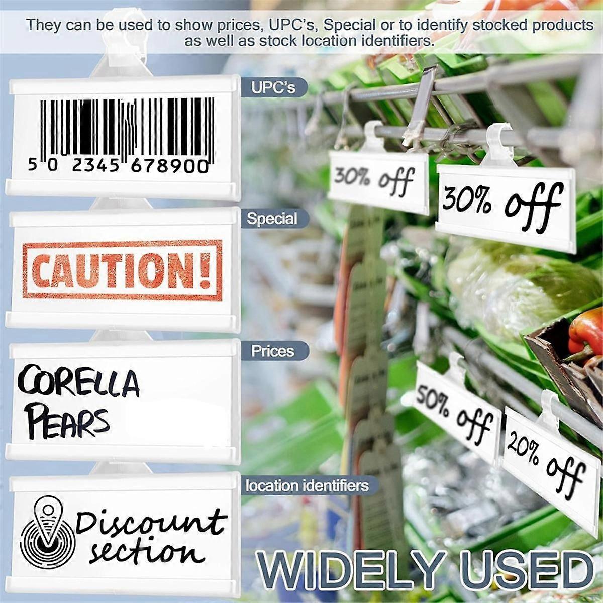 150 Pieces Plastic Wire Shelf Label Holders, Reusable Price Label ...