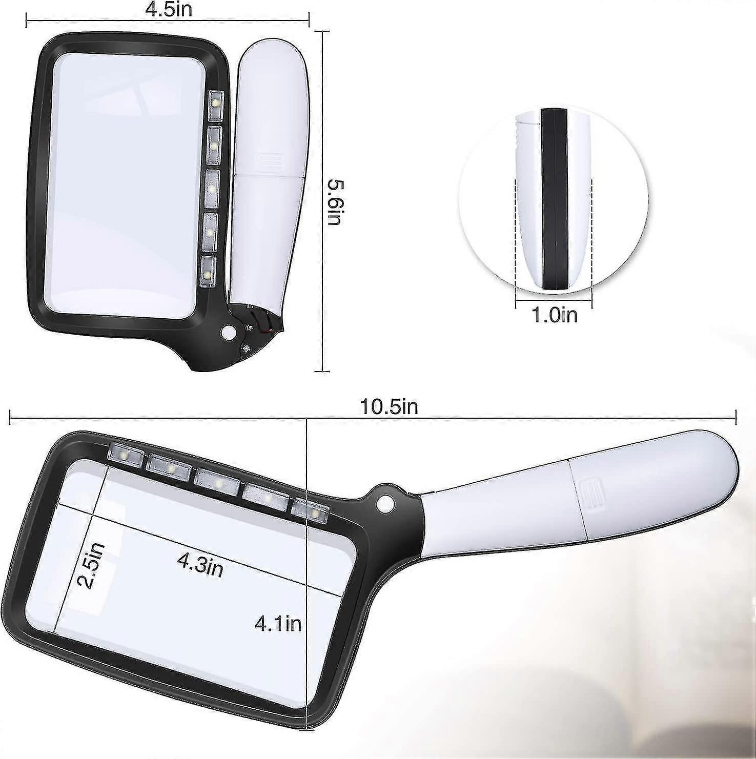 LED Reading Magnifier, 2x Magnification, 5 Lumens, 2 Intensity Settings ...