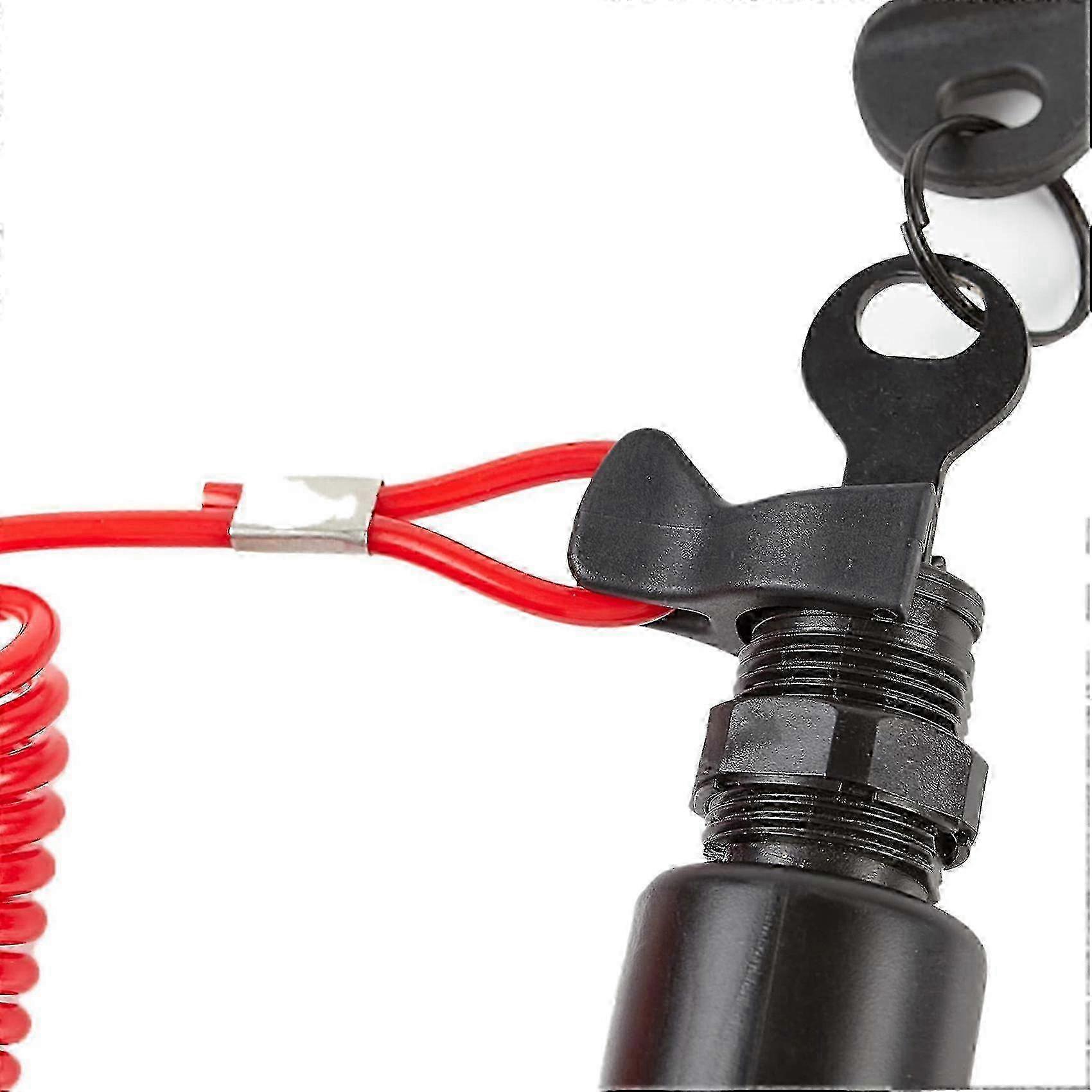 Ignition Switch Key Safety Lanyard Lock Assembly For Omc 1996 Up ...